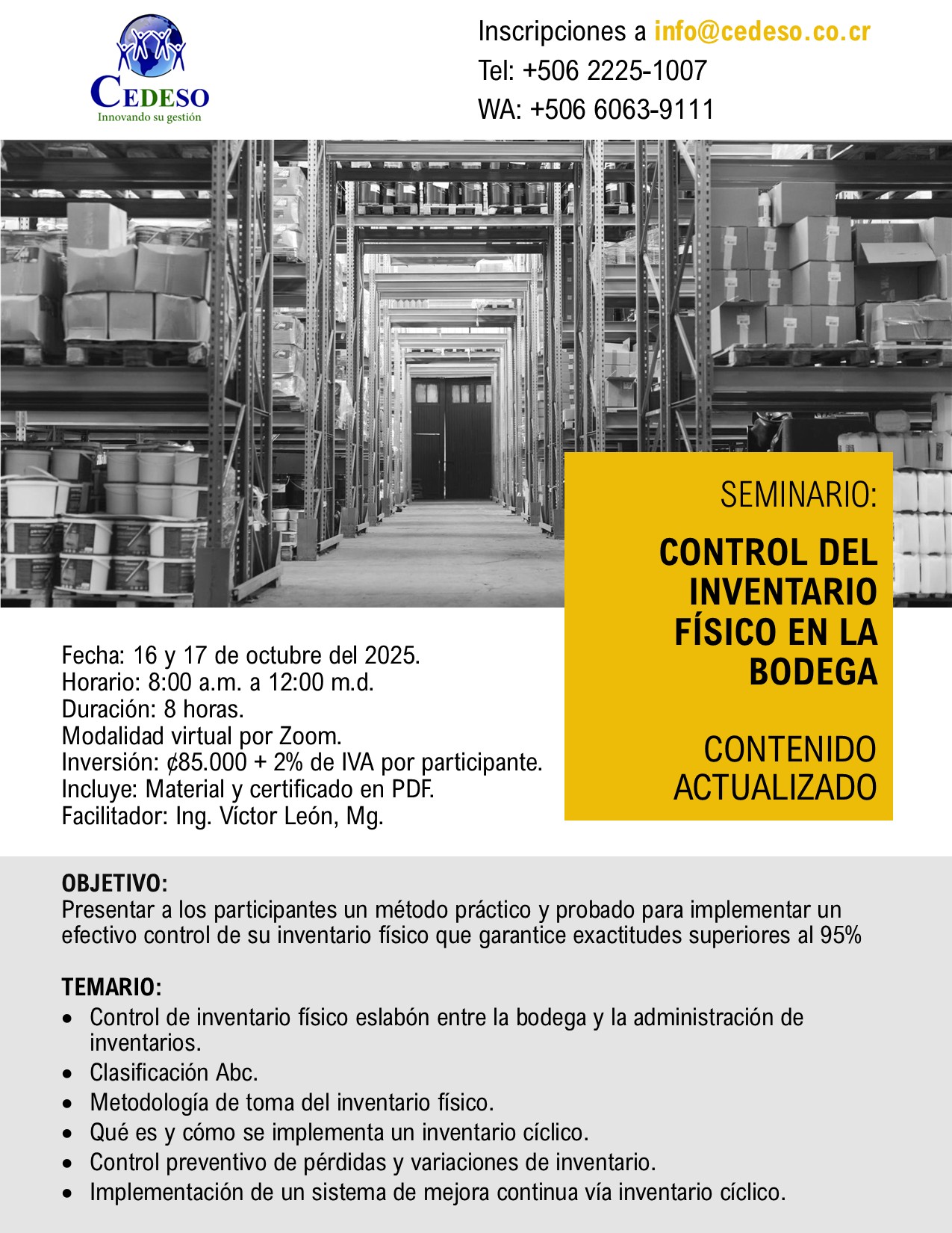 Cedeso - Control del inventario físico en la bodega