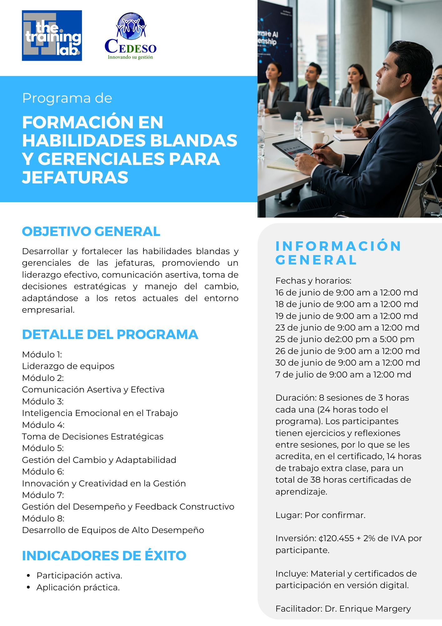 Cedeso - Formación en hablidades blandas y gerenciales para jefaturas