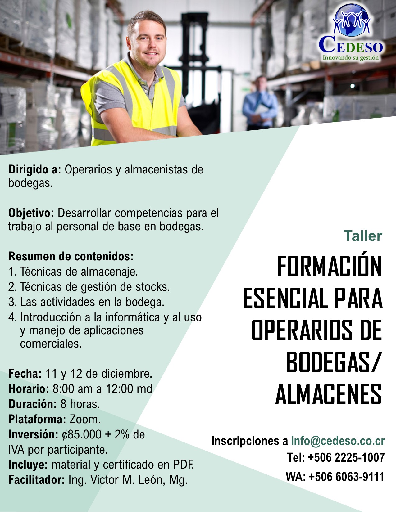Cedeso - Formación esencial para operarios de bodegas/almacenes